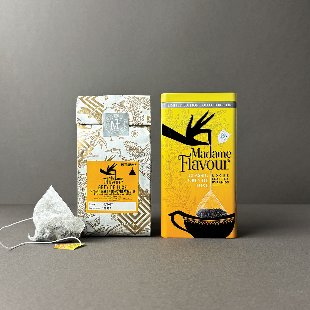 Tea Grey de Luxe 15 Pyramids (New Pyramid) with Storage Tin – Madame ...
